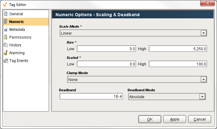 Tag Scaling Properties | Ignition User Manual